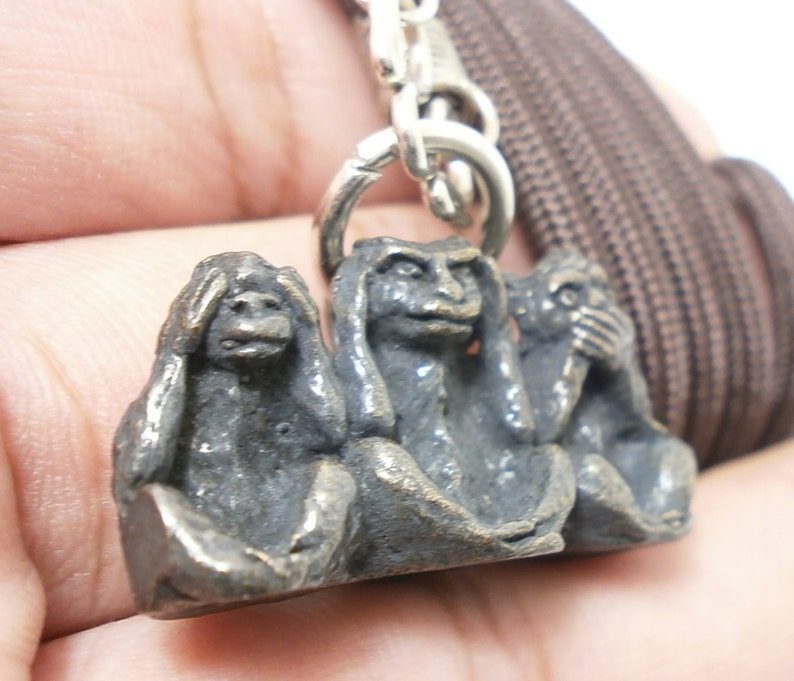 The Three Wise Monkeys Asian Japan Amulet Pendant Necklace - Etsy