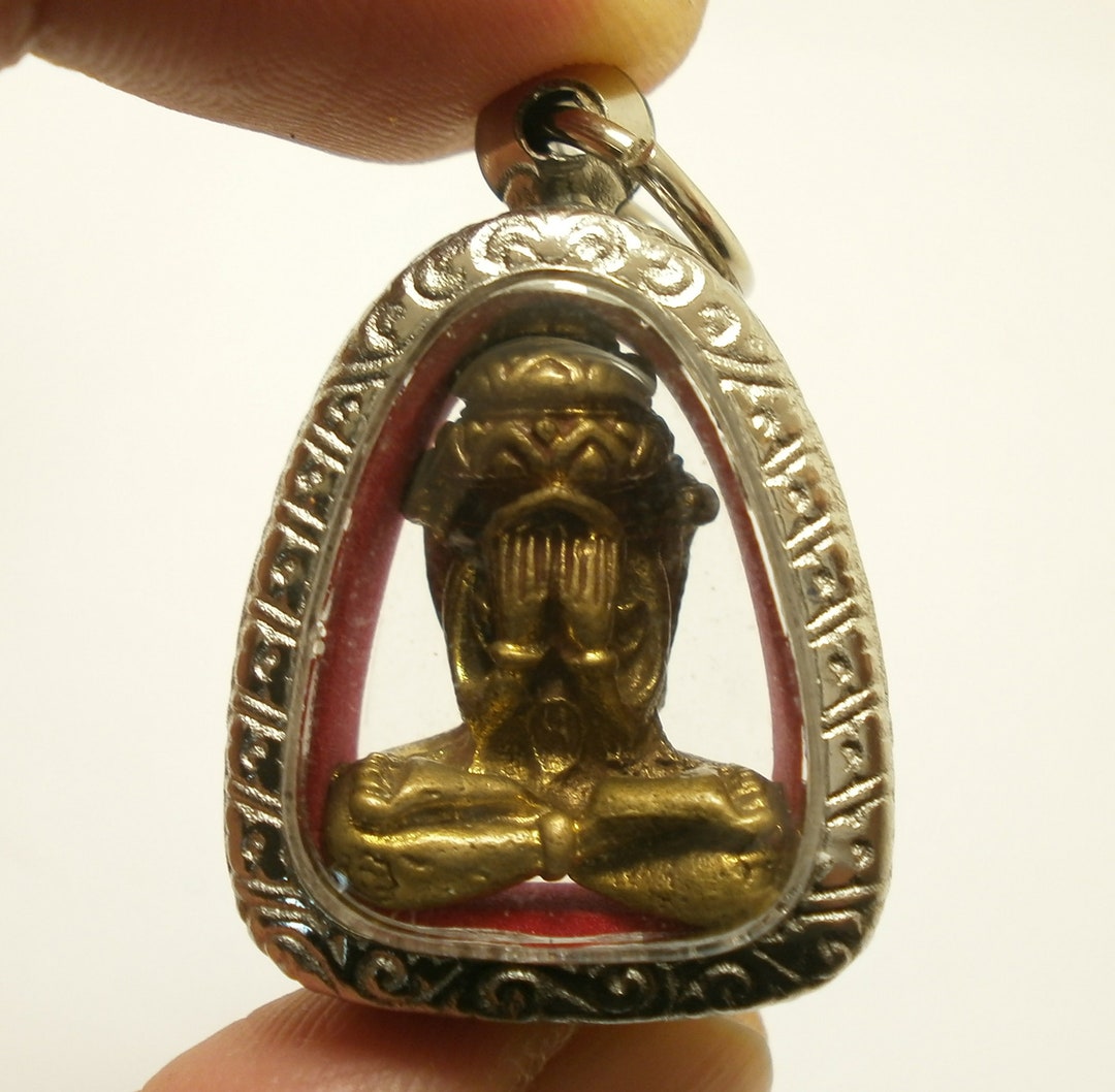 Phra Pitta Pidta Pita Thai Pendant Amulet Blessed in 1985 Lucky Success ...
