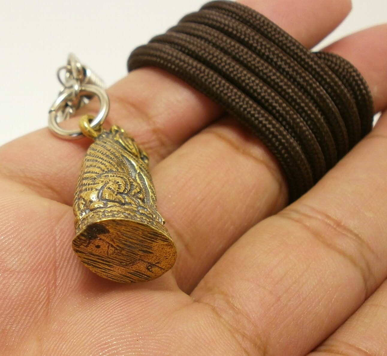 Thai Brass Tiger Amulet Pendant - 24 Inch Rope Necklace - Etsy