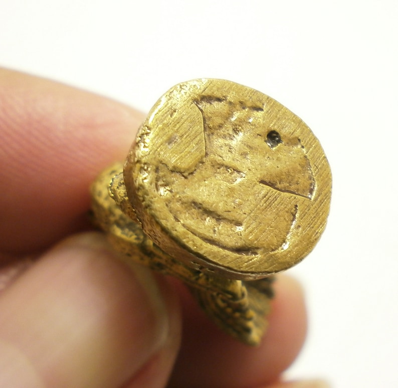 Magic Chicken Rooster on Gold Money Mini Figurine Amulet Brass - Etsy