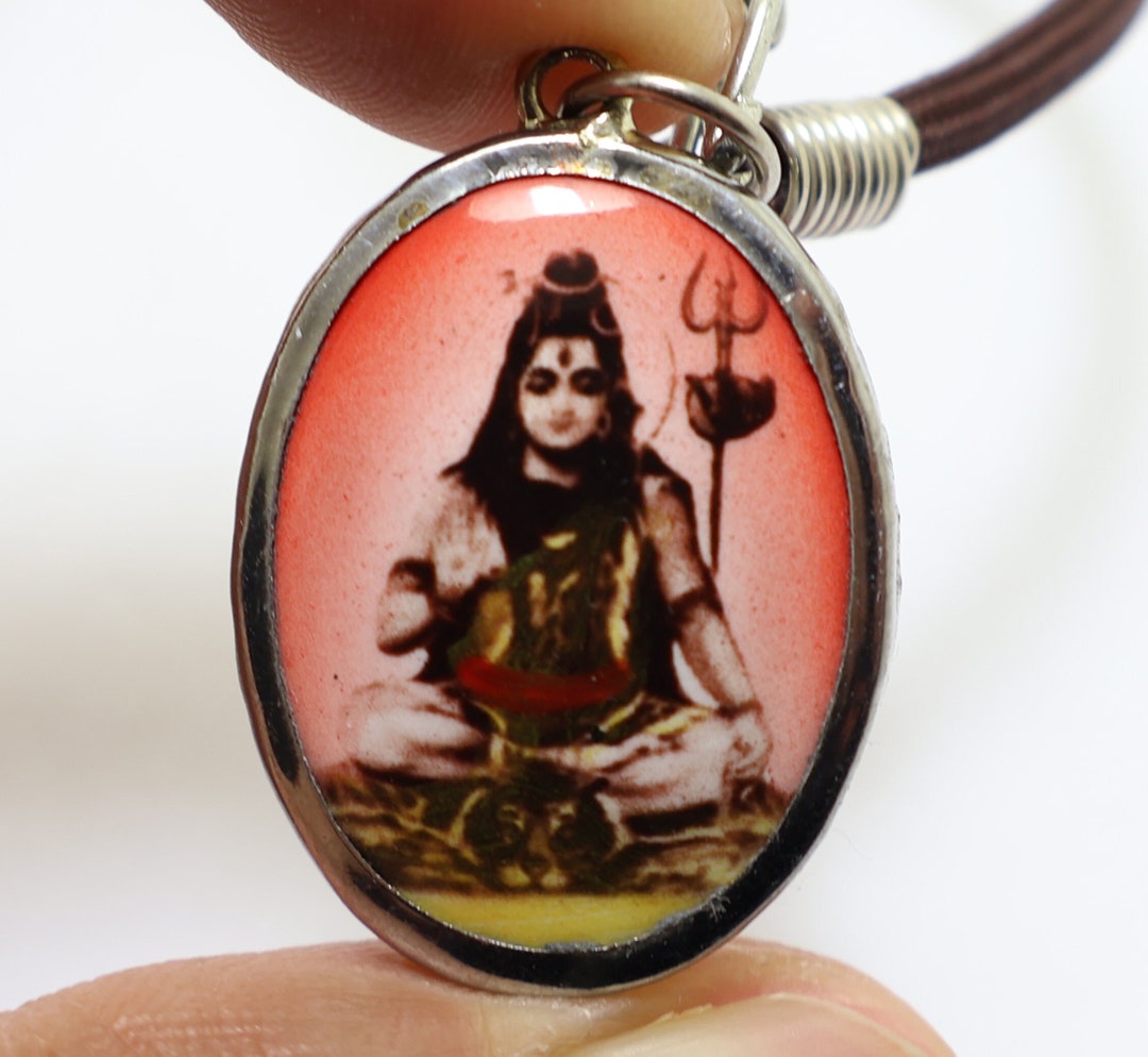 Lord Shiva Mahadev Om Pendant Blessed 1980s Necklace Mahadeva Great God ...