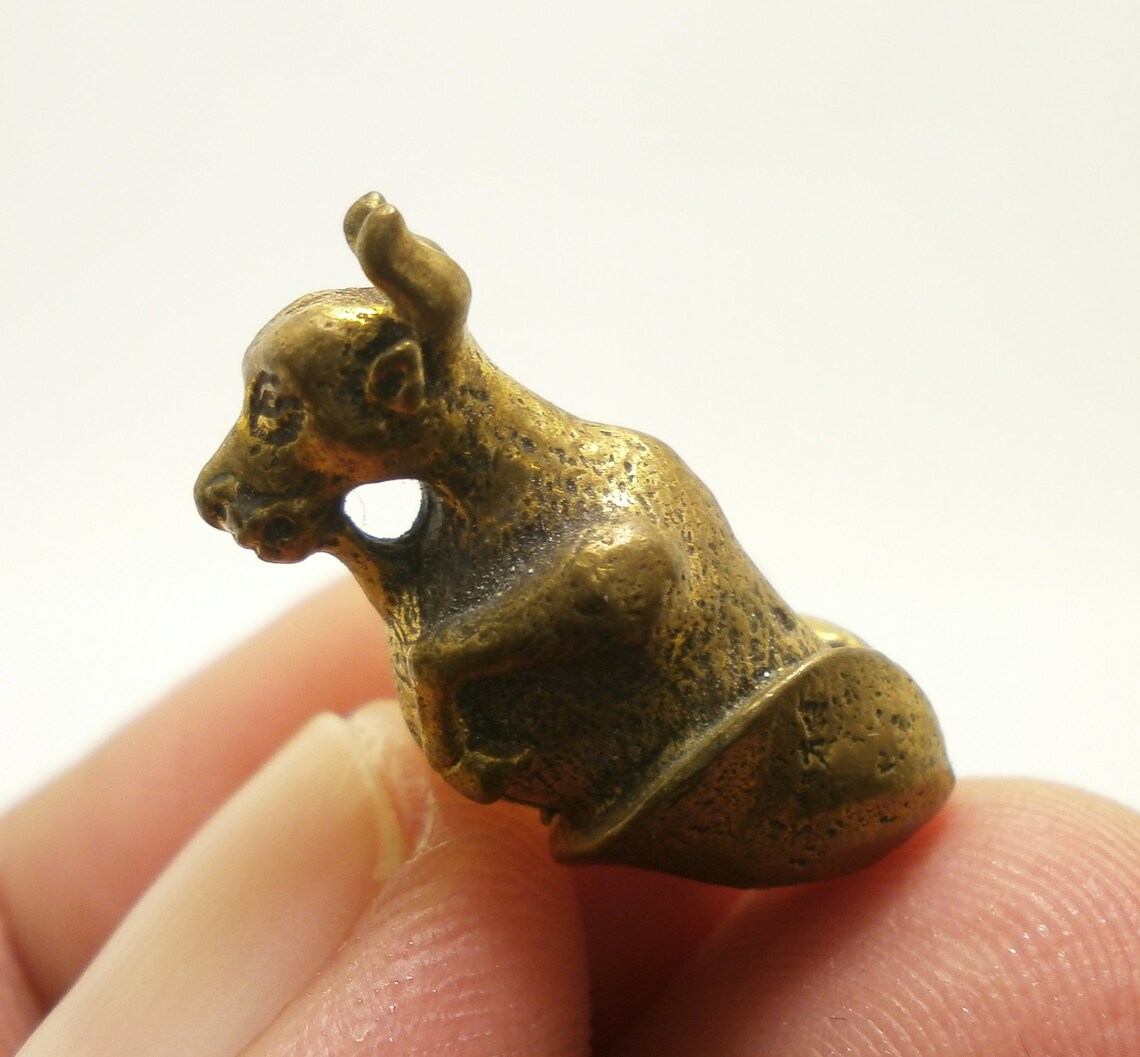 Bull Ox Lingham Phallic Thai Tiny amulet brass pendant LP Na | Etsy