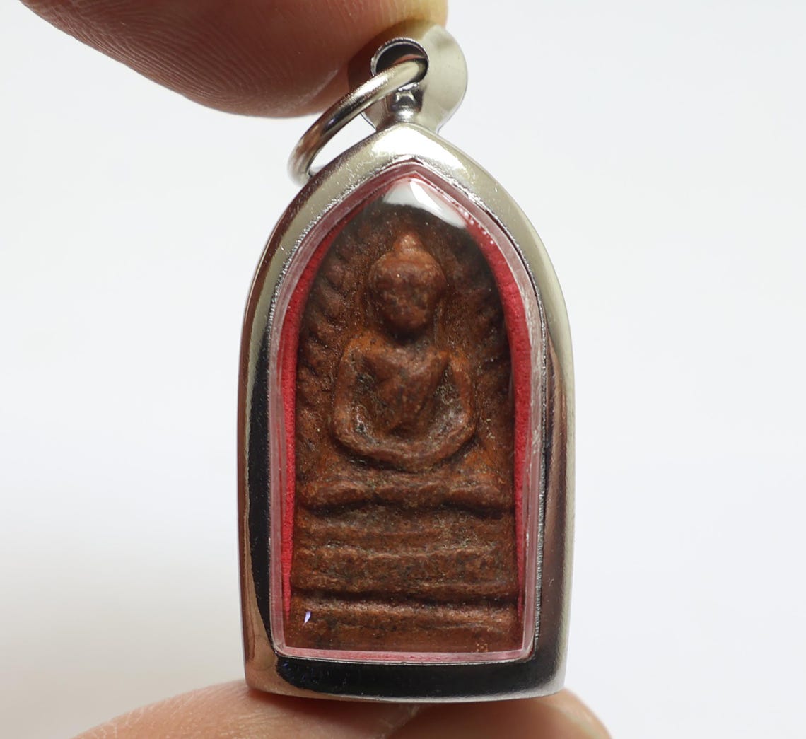 Red Phra Rod Buddha Amulet: Thai Lucky Protection Pendant (1910s) - Etsy