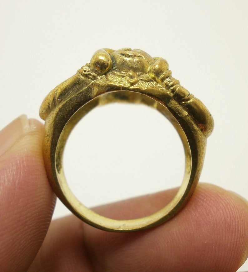 Rahu Om Jun Brass Men Ring Moon Eater Eclipse Hindu Amulet - Etsy