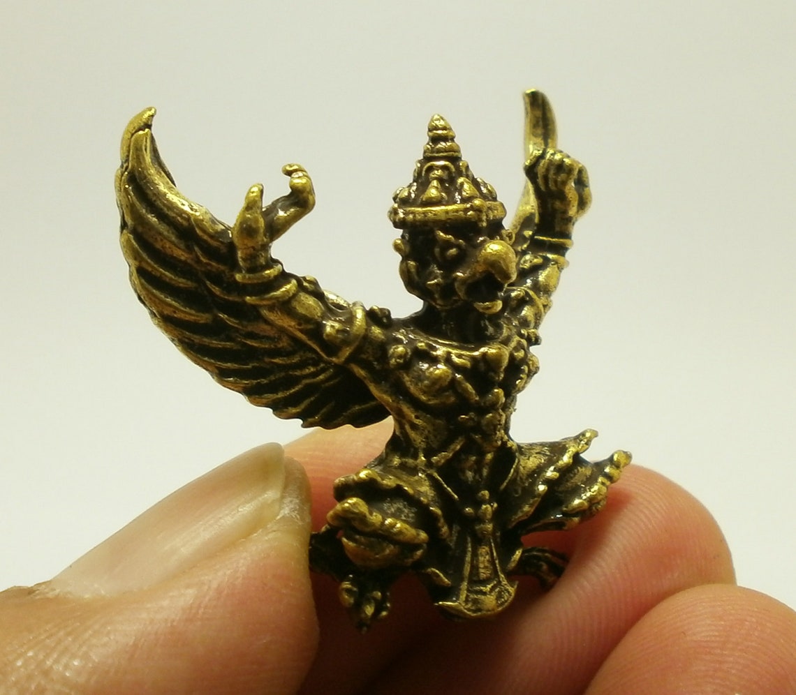 Garuda Phaya Krut Magic Eagle Bird Thai Brass Mini Amulet | Etsy