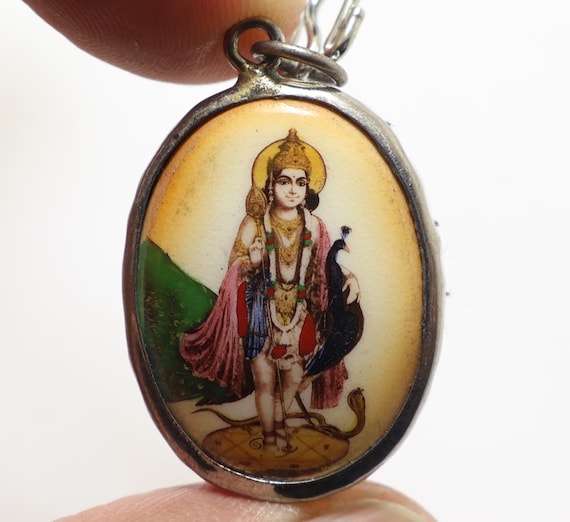 Lord Murugan Amulet Pendant: Hindu Skanda God of War … - Gem