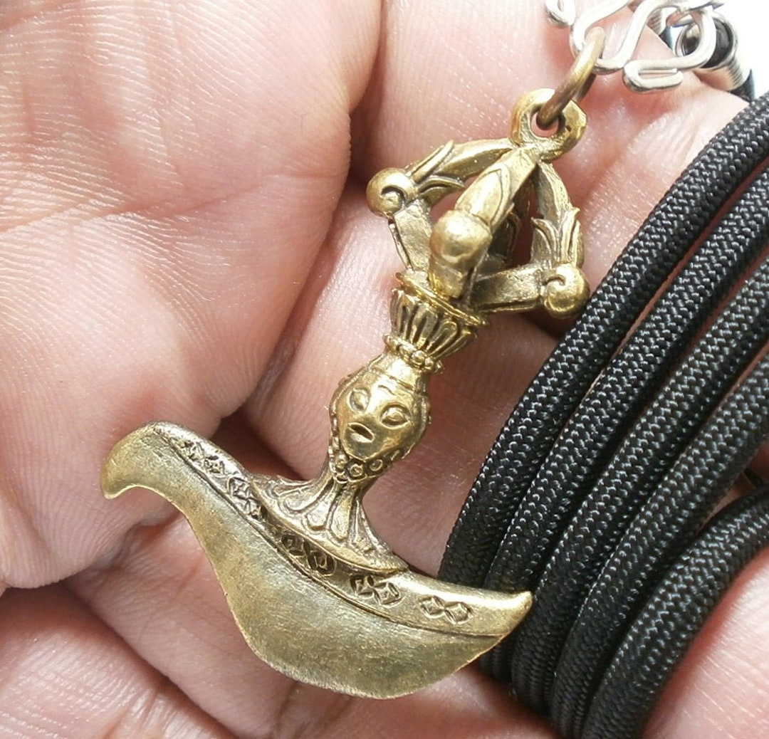 Vajra Dorje Ax Vajrayana Tibet Magic Tibetan Pendant 24 Inches Rope ...