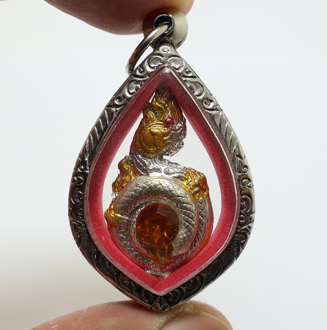 Naga Phaya Orange Crystal Thai Amulet Pendant: Buddhism Bless - Etsy