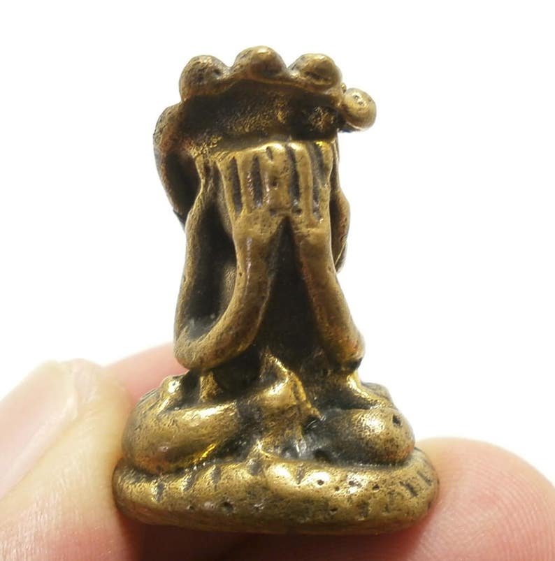 Phra Pidta Pitta Nakprok Protect by Naga Snake Thai Mini Brass | Etsy