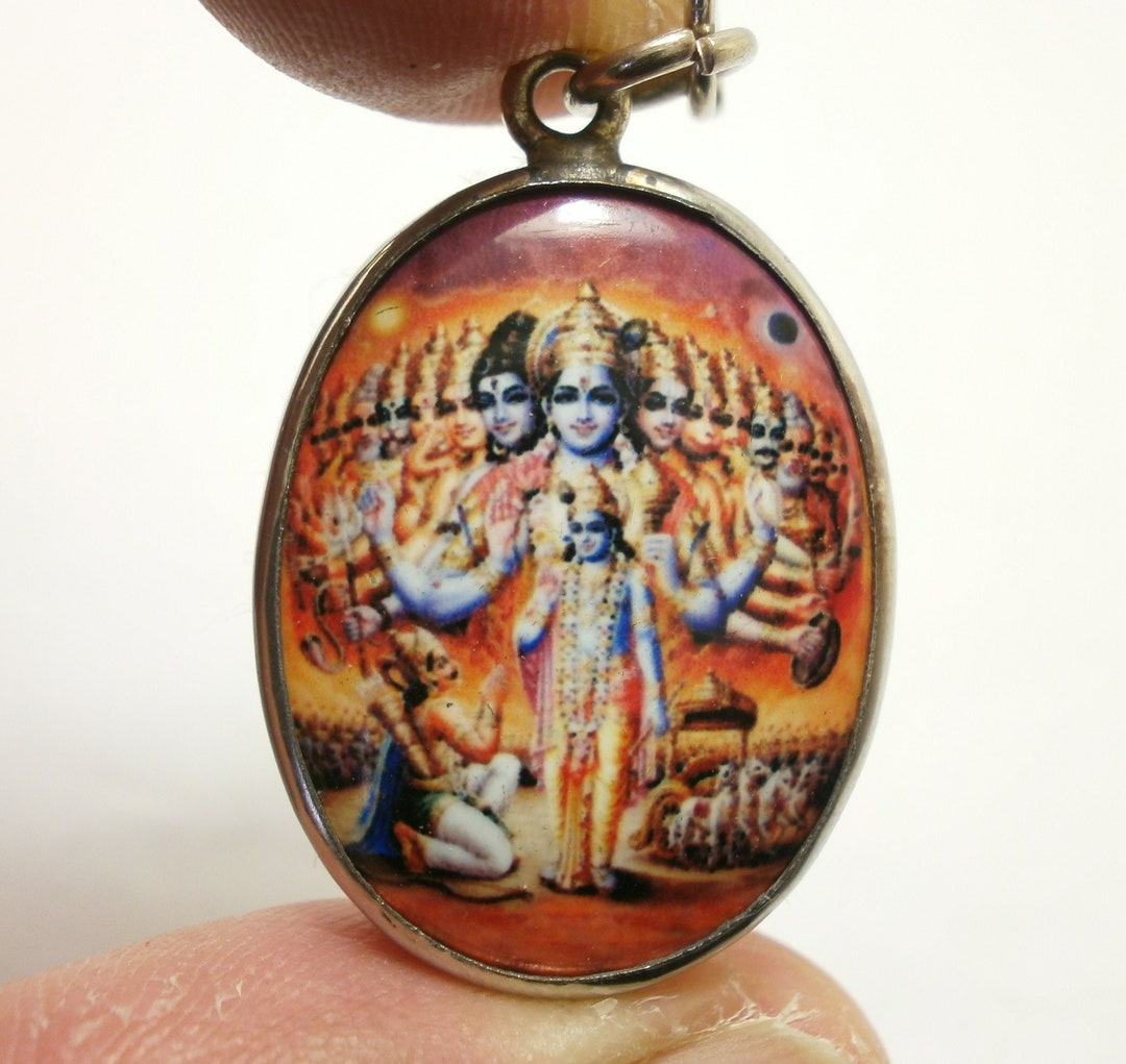 Vishvarupa Universal Form of Lord Vishnu Krishna Hindu Amulet Om ...