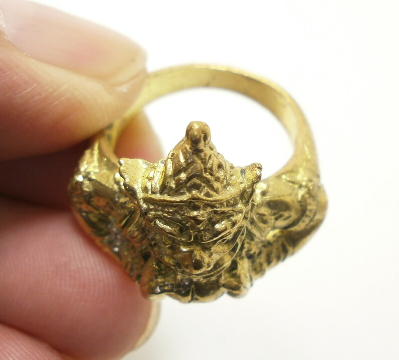 Rahu Om Jun Brass Men Ring Moon Eater Eclipse Hindu Amulet - Etsy