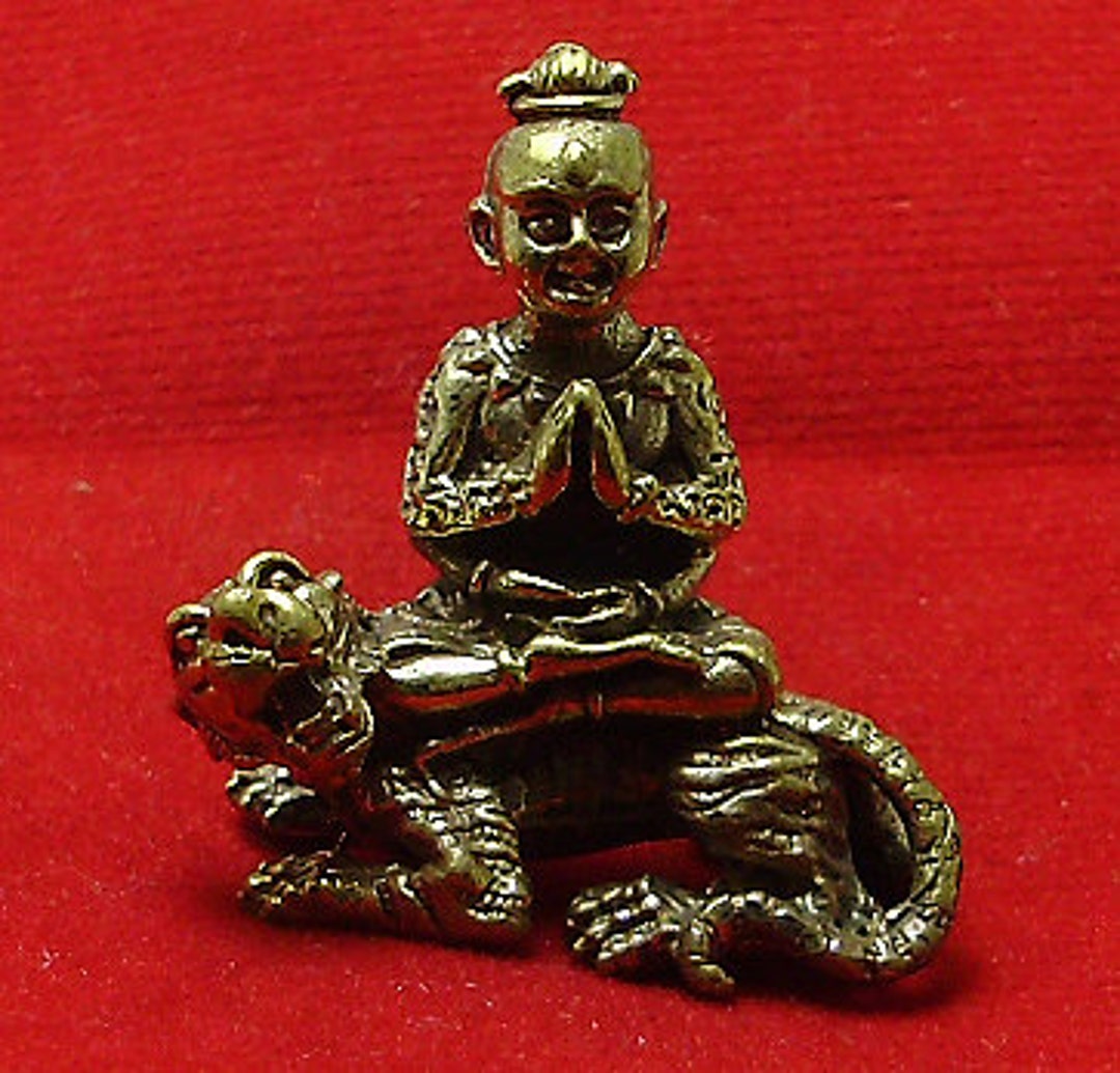Tiny Guman Kuman Gumantong Boy Ride Tiger Magic Spirit Thai Amulet ...