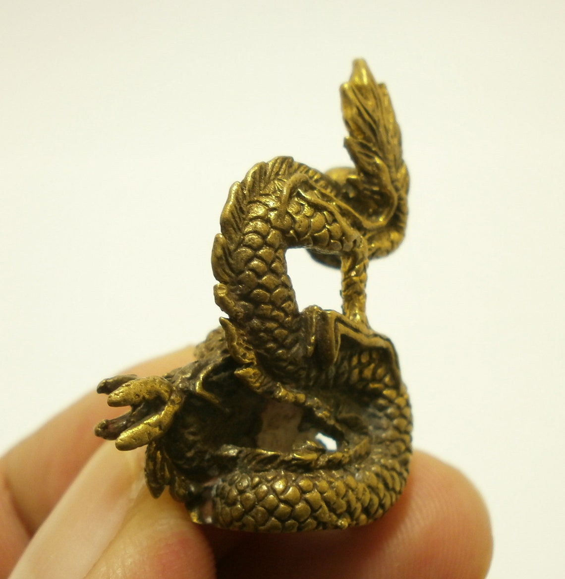 Chinese Dragon mini brass statue doll figurine talisman | Etsy