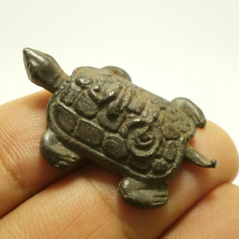 Magic Turtle LP Liew Thai Mini Metal Lew Amulet Miracle Yant - Etsy