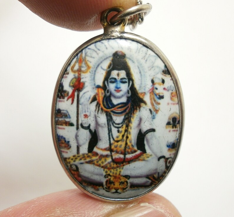 Lord Shiva Mahadev Om Pendant Bless 1980s Necklace Mahadeva - Etsy