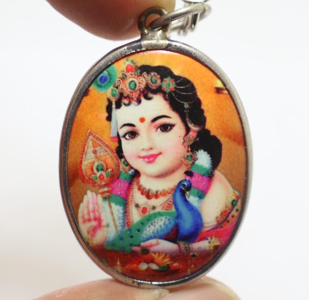 Lord Murugan Big Amulet: Hindu God of War Victory Om Pendant - Etsy