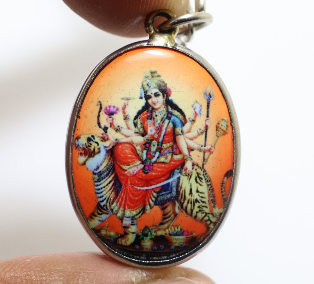 Durga Mahadevi Amulet Pendant: Hindu Goddess Protection Necklace - Etsy