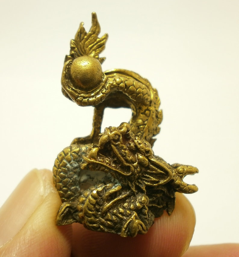 Chinese Dragon Mini Brass Statue Doll Figurine Talisman | Etsy