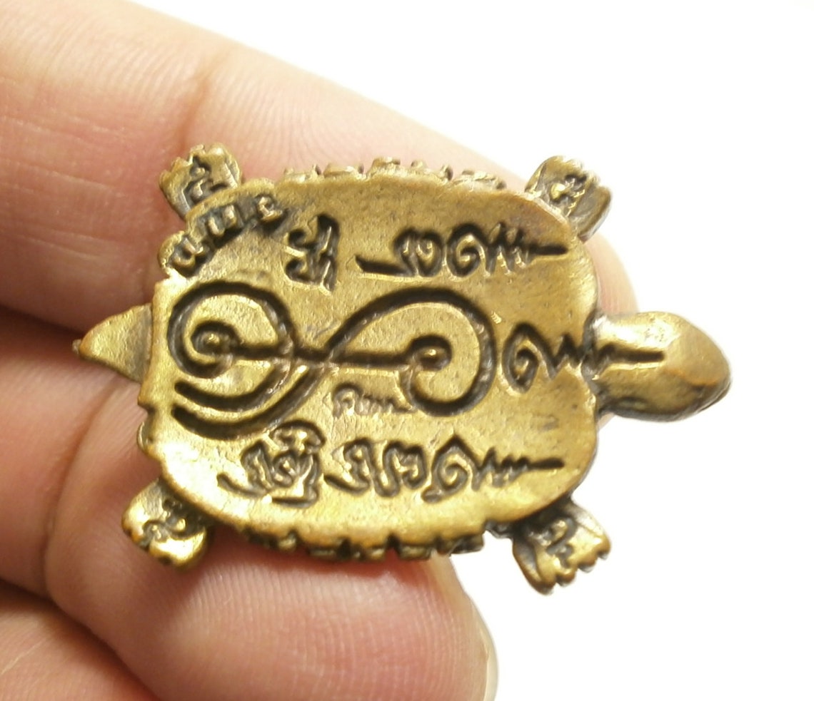 Magic Turtle LP Liew Thai Mini Brass Real Lew Amulet Miracle | Etsy