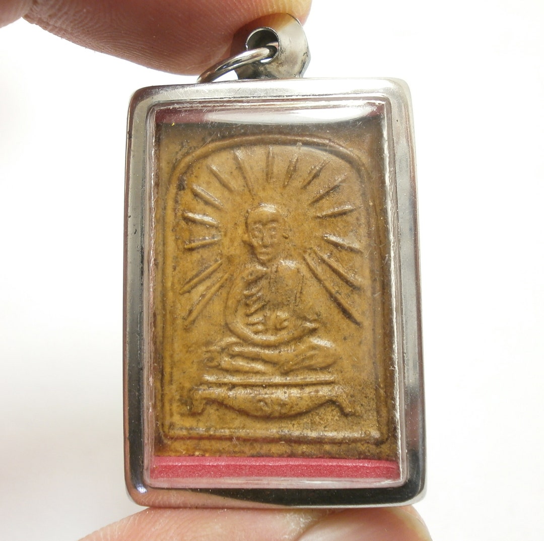 LP Suk Amulet (1) Back Magic Singha Bless 1965 in Wat Pakklongmakhamtao ...