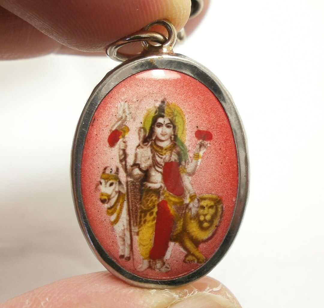 Ardhanarishvara Amulet Pendant: Shiva & Uma, Hindu God Protection Gift ...