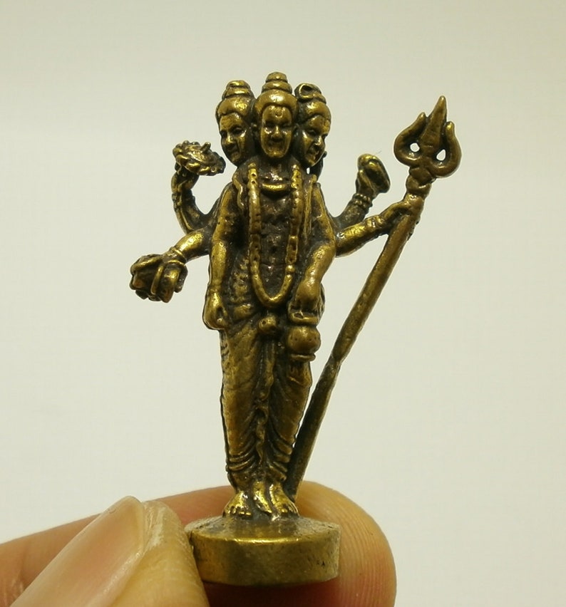 Hindu Mini Gods Amulet Phra Trimurti 3 Supreme Miniature Shiva | Etsy
