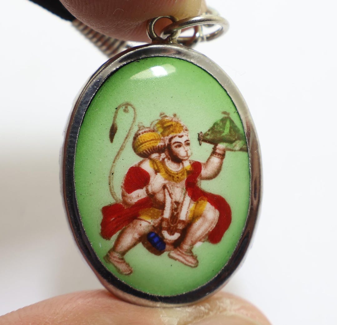 Lord Hanuman Amulet: Dronagiri Mountain Pendant, Hindu Protection ...