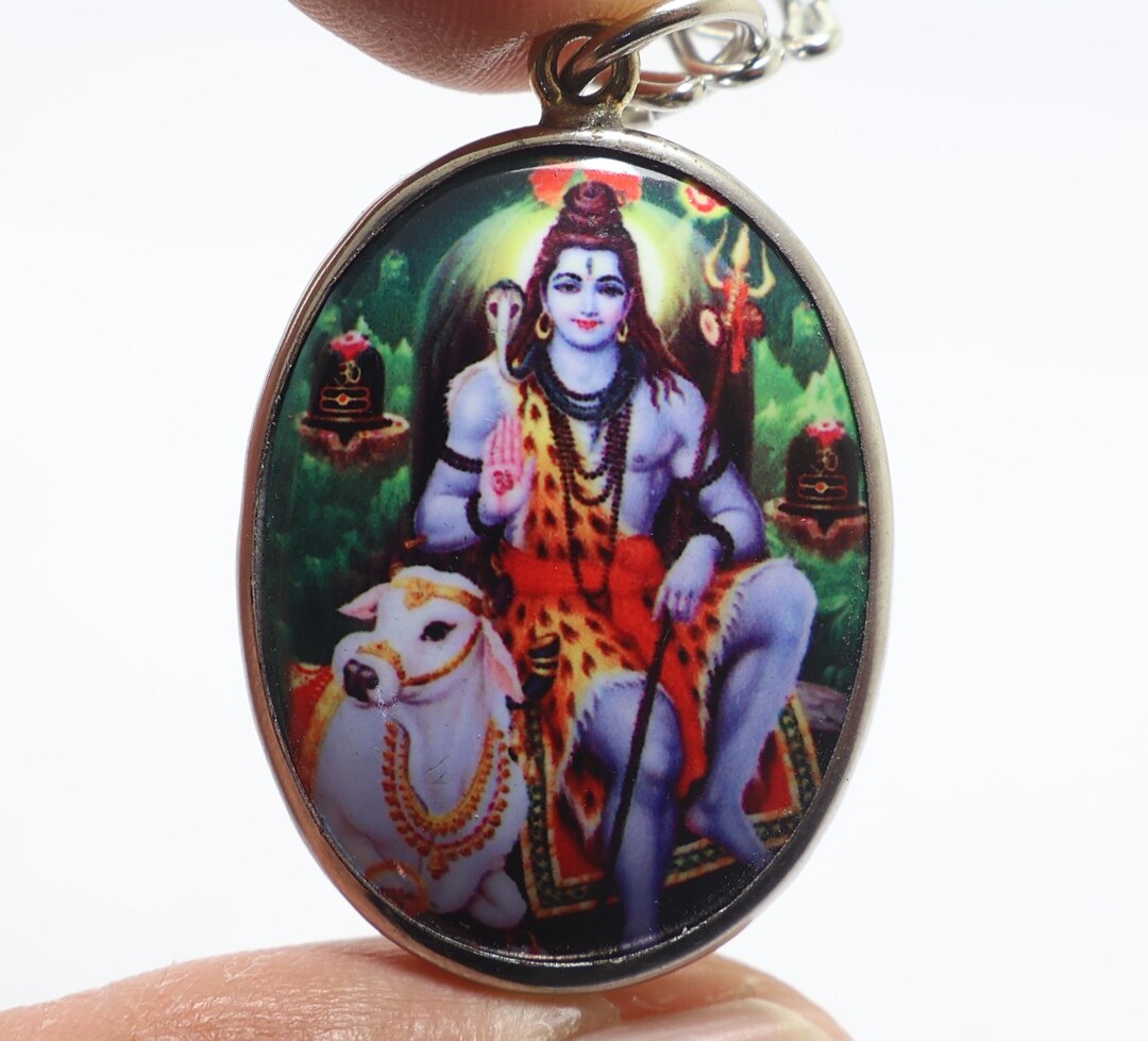 Lord Shiva Mahadev With Nonthi Om Big Pendant Bless 1980s Siva Mahadeva ...