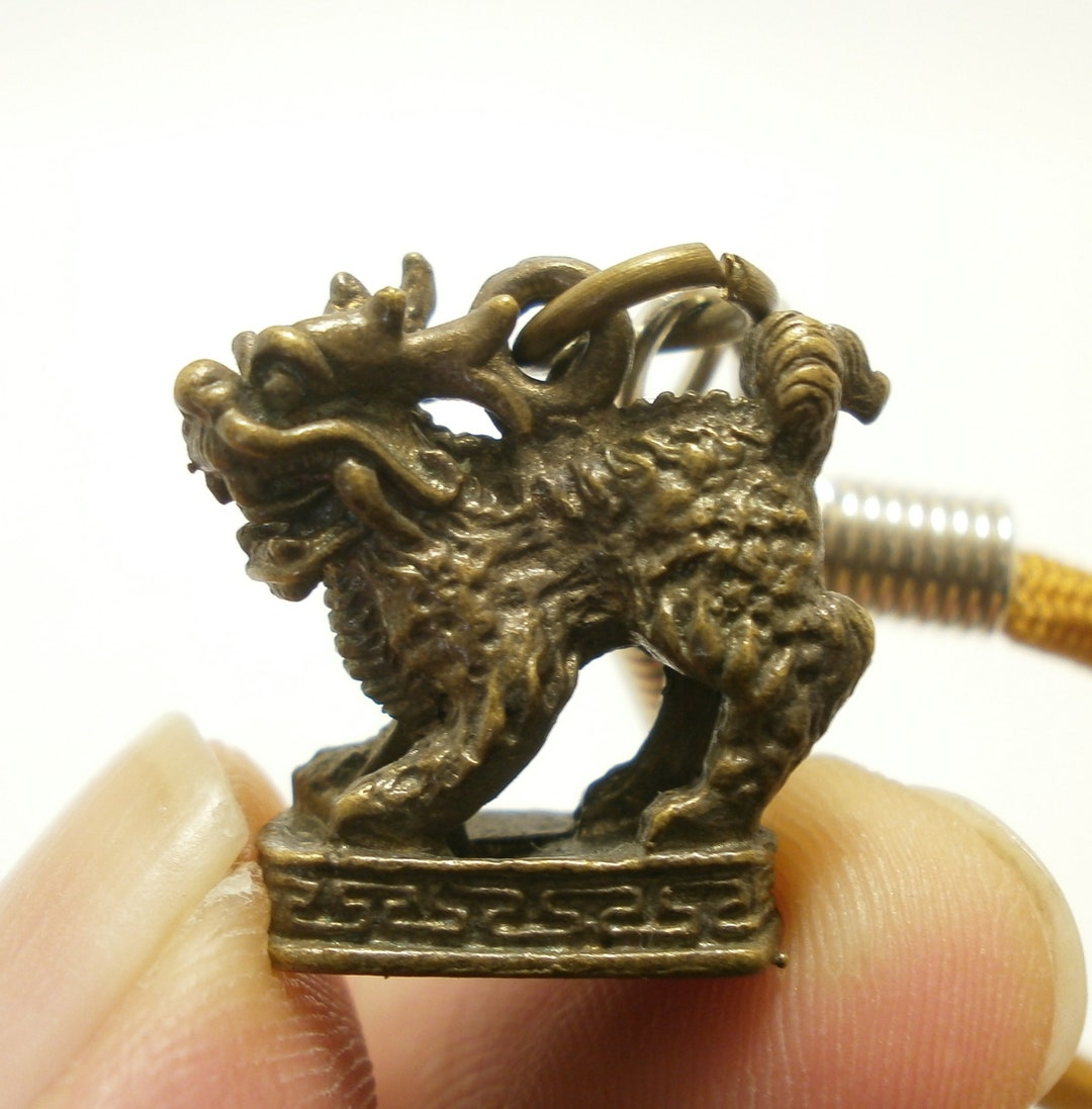 Qilin Kirin Brass Pendant Amulet Chinese Dragon Like Japanese Myth ...