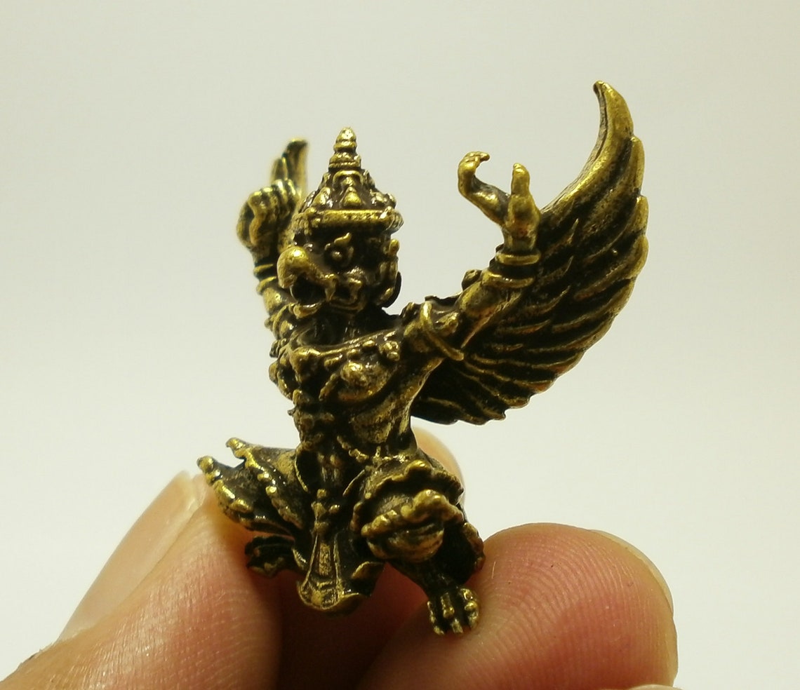 Garuda Phaya Krut Magic Eagle Bird Thai Brass Mini Amulet | Etsy