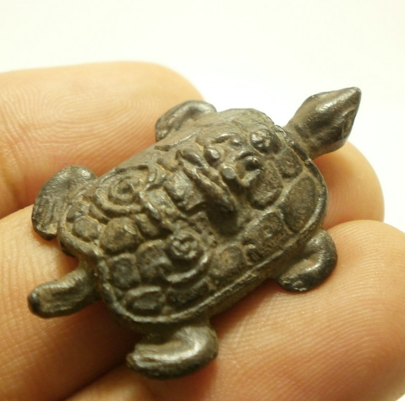 Magic Turtle LP Liew Thai Mini Metal Lew Amulet Miracle Yant - Etsy