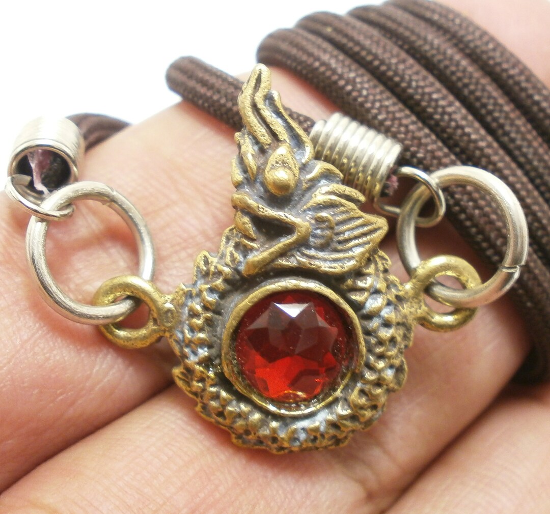 Naga Phaya Nak Brass Pendant: Thai Amulet, Life Protection, 24 ...