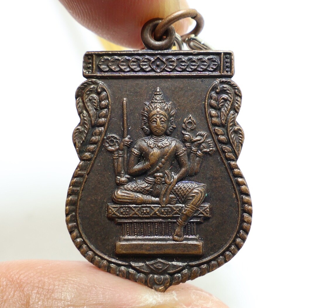 Brahma Hindu God Amulet: Brass Trimurti Locket Pendant Fujii Kaze - Etsy