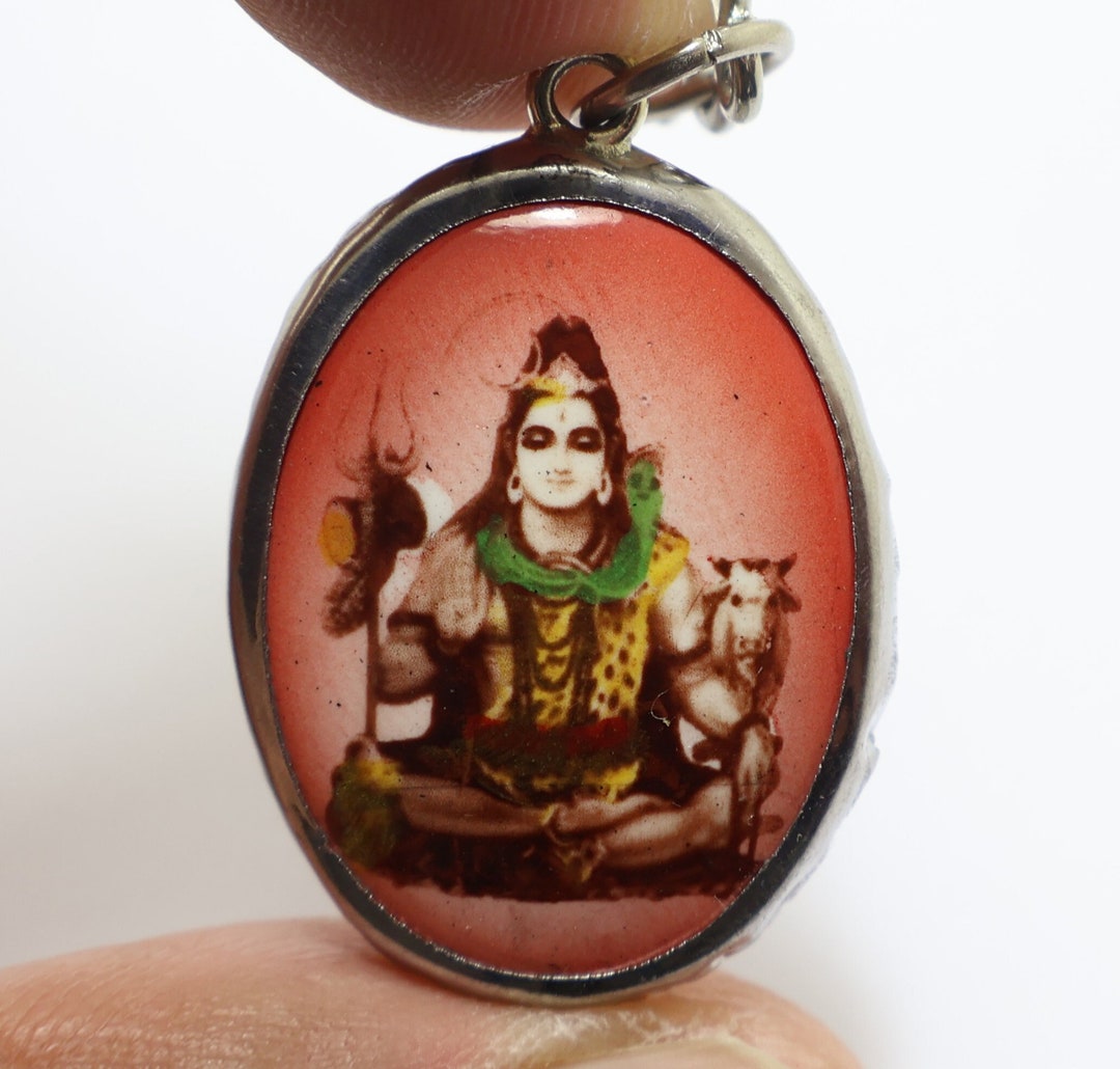 Lord Shiva Mahadev Om Pendant Blessed 1980s Necklace Siva Mahadeva ...