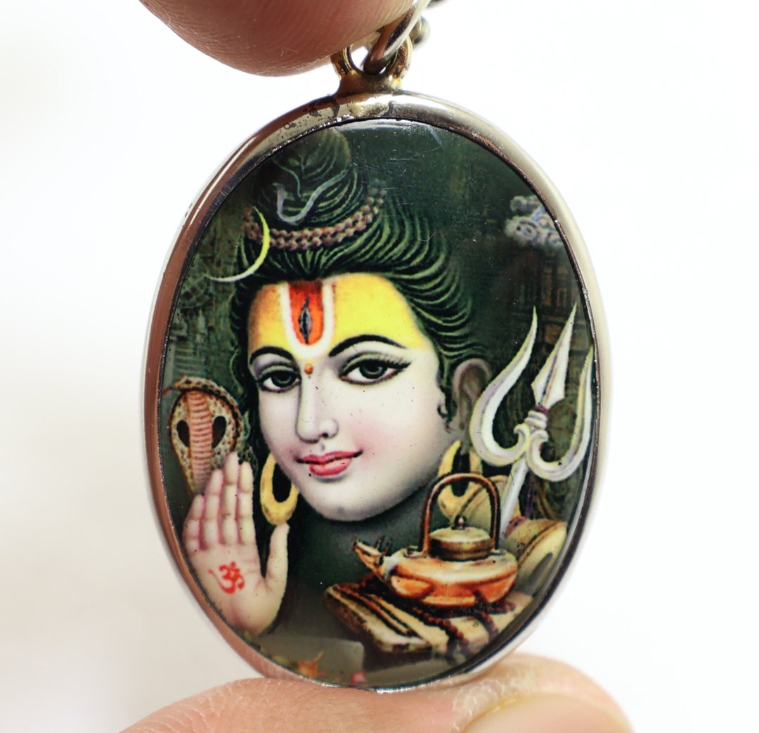 Lord Shiva Big Pendant: Hindu God Om Amulet Necklace, Strong Protection ...