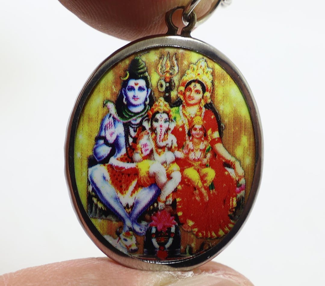 Lord Shiva Parvati Family Pendant: Hindu God Amulet for Success ...