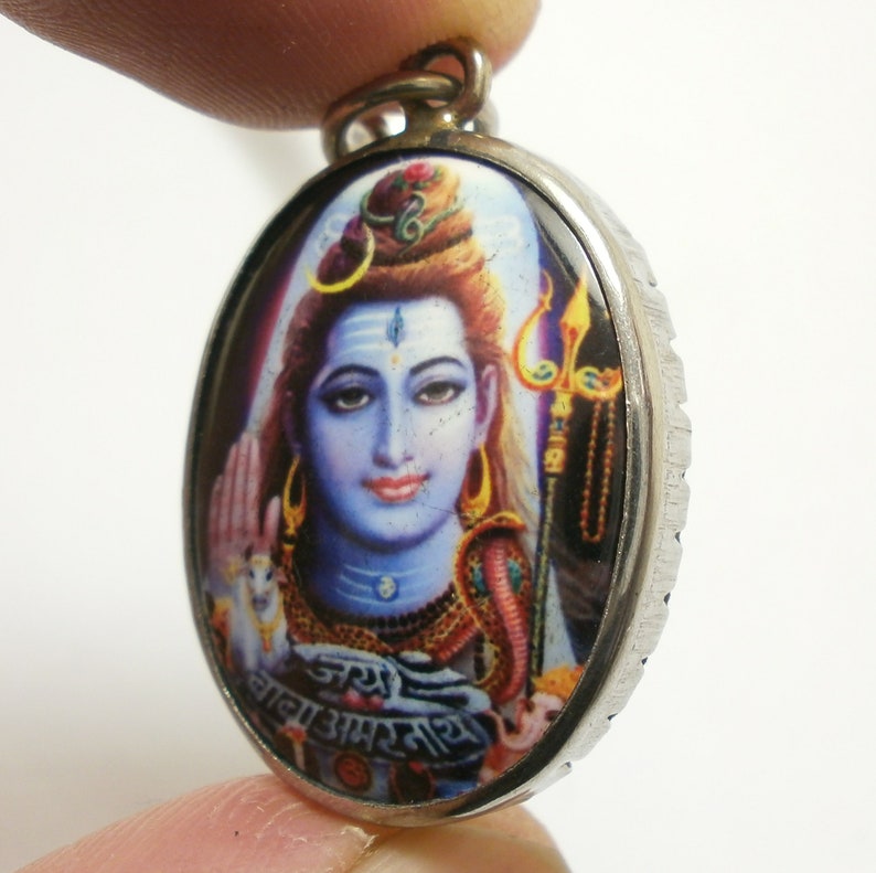 Lord Shiva Mahadev Om Pendant Bless 1980s Necklace Mahadeva - Etsy
