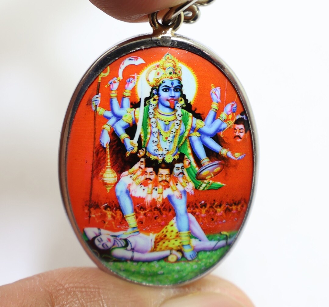 Kali Goddess Big Amulet: Hindu Protection Pendant Om Necklace Fujii ...