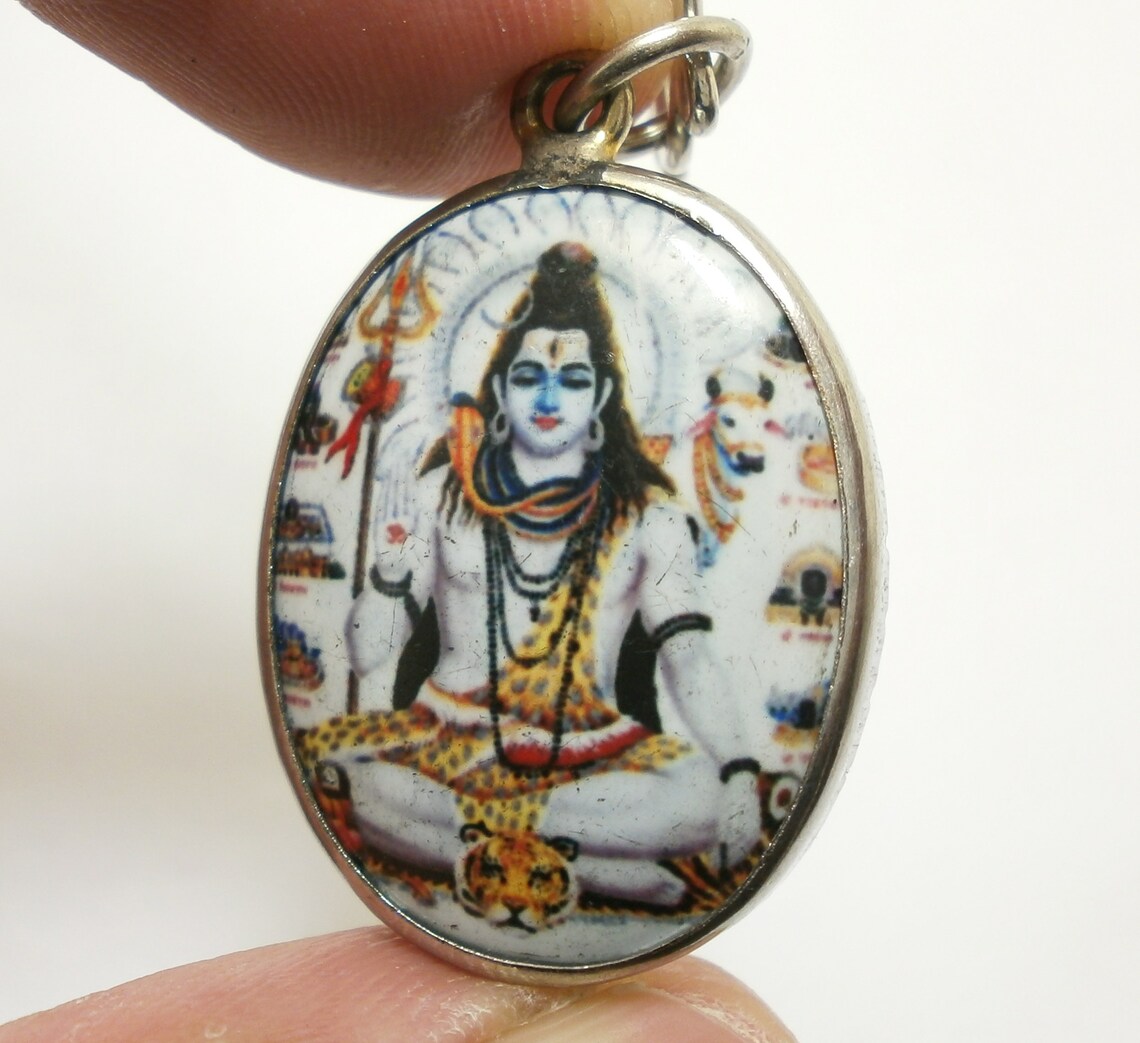 Lord Shiva Mahadev Om Pendant Bless 1980s Necklace Mahadeva - Etsy