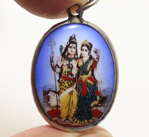 Lord Shiva Maa Parvati Pendant: Hindu Om Amulet Neckl… - Gem