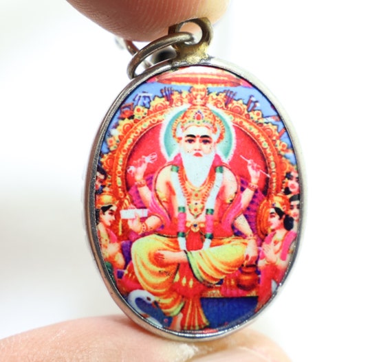 Lord Brahma Phra Phrom 4 faces amulet pendant Om Aom … - Gem