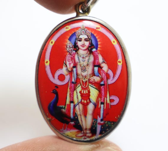 Lord Murugan amulet Big pendant Muruga Kartikeya Skan… - Gem