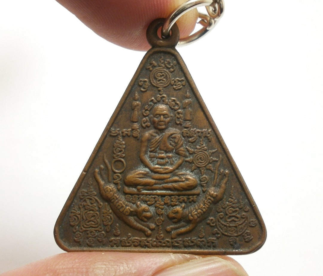 Phra LP Kong Triangle Amulet: Magic Tiger Yant, Life Protection - Etsy