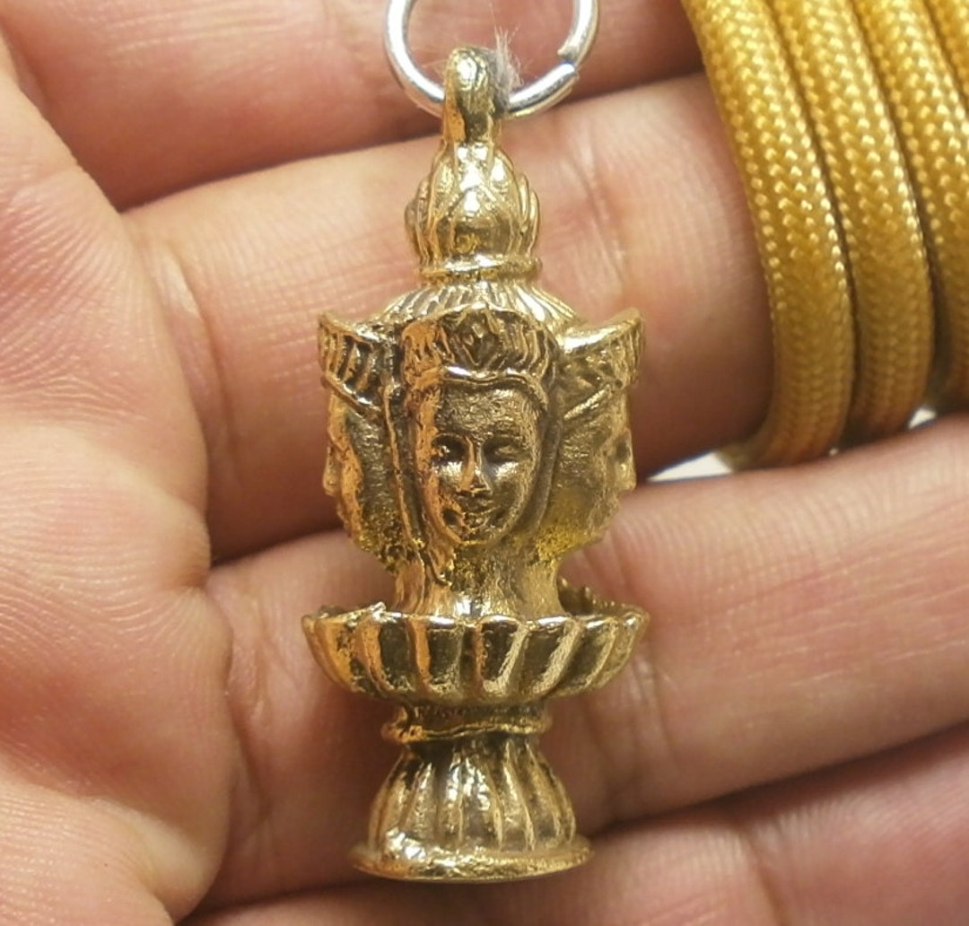 Lord Brahma Trimurti Hindu Hinduism God Deity Brass Pendant Blessed ...