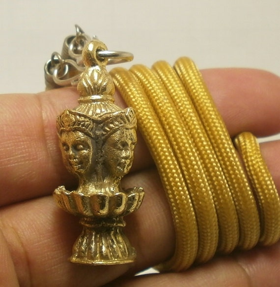 Lord Brahma Brass Amulet Necklace: Hindu God of Creat… - Gem