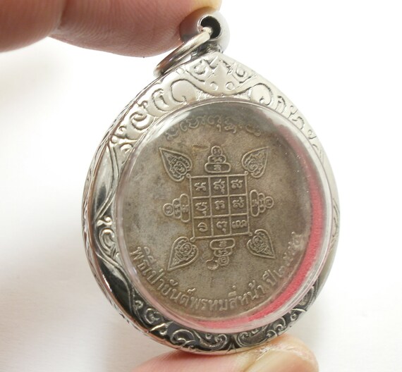 LP Nong Phra Prom 4 faces Coin Brahma Phrom Magic Yan… - Gem