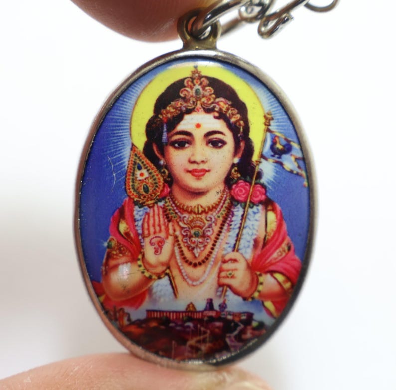 Lord Murugan Amulet Pendant: Hindu God of War Lucky Charm Necklace ...