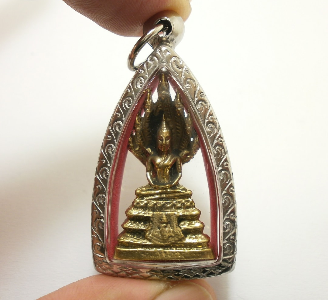 Lord Buddha Protect by Naga Nak Snakes Nakprok Thai Saturday Amulet ...