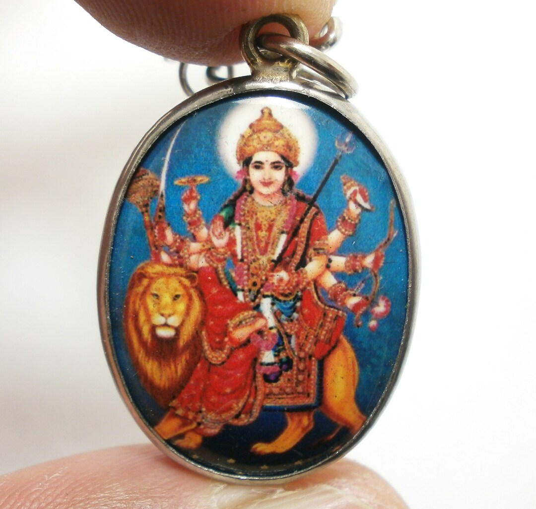 Durga Uma Devi Parvati Hindu Goddess Real Bless Rare Amulet Pendant ...