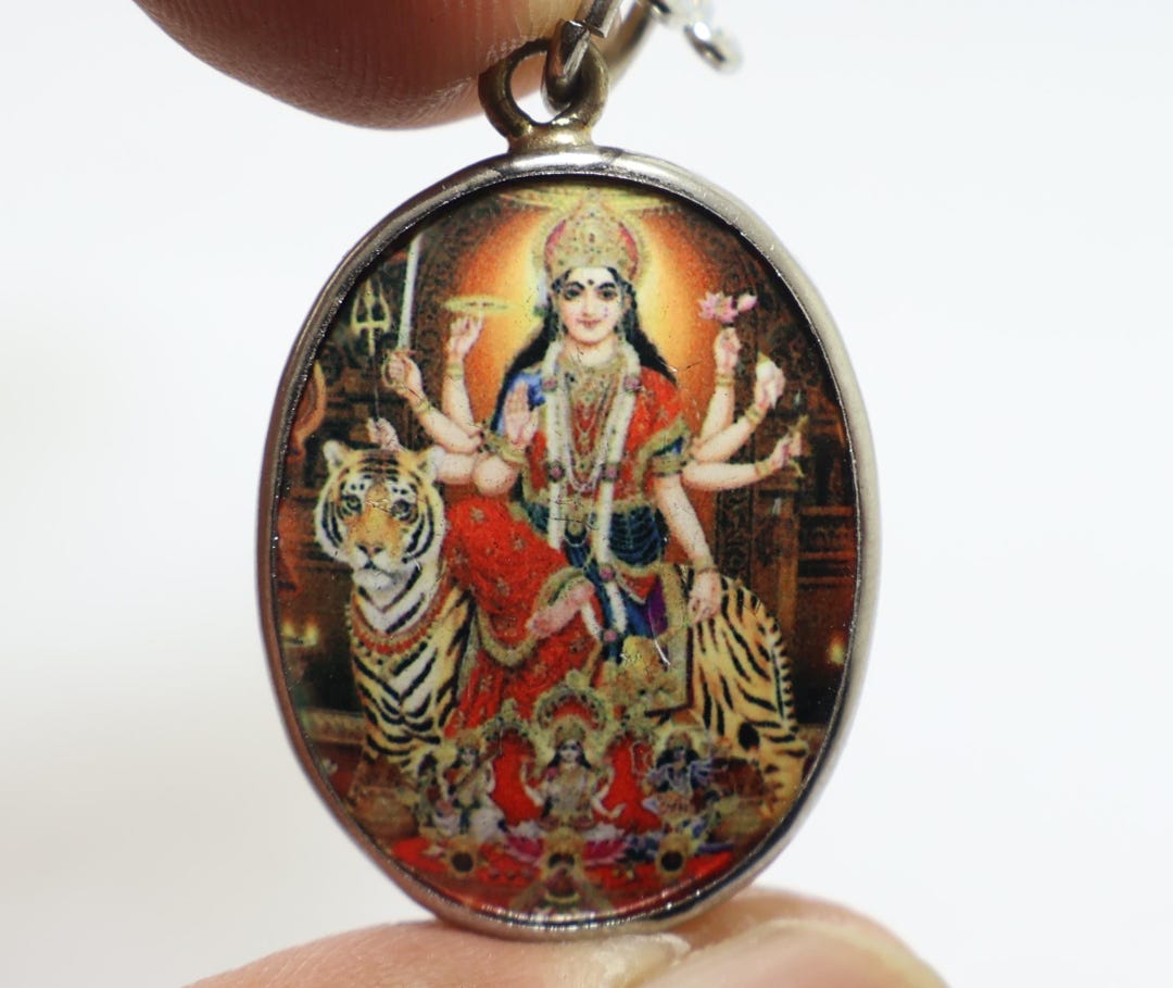 Durga Uma Devi Parvati Hindu Goddess Real Blessed 1980s Amulet Pendant ...